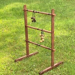 Wooden Ladder Golf Lawn Outdoor Game Kit for Two Players | Fun Ball ...