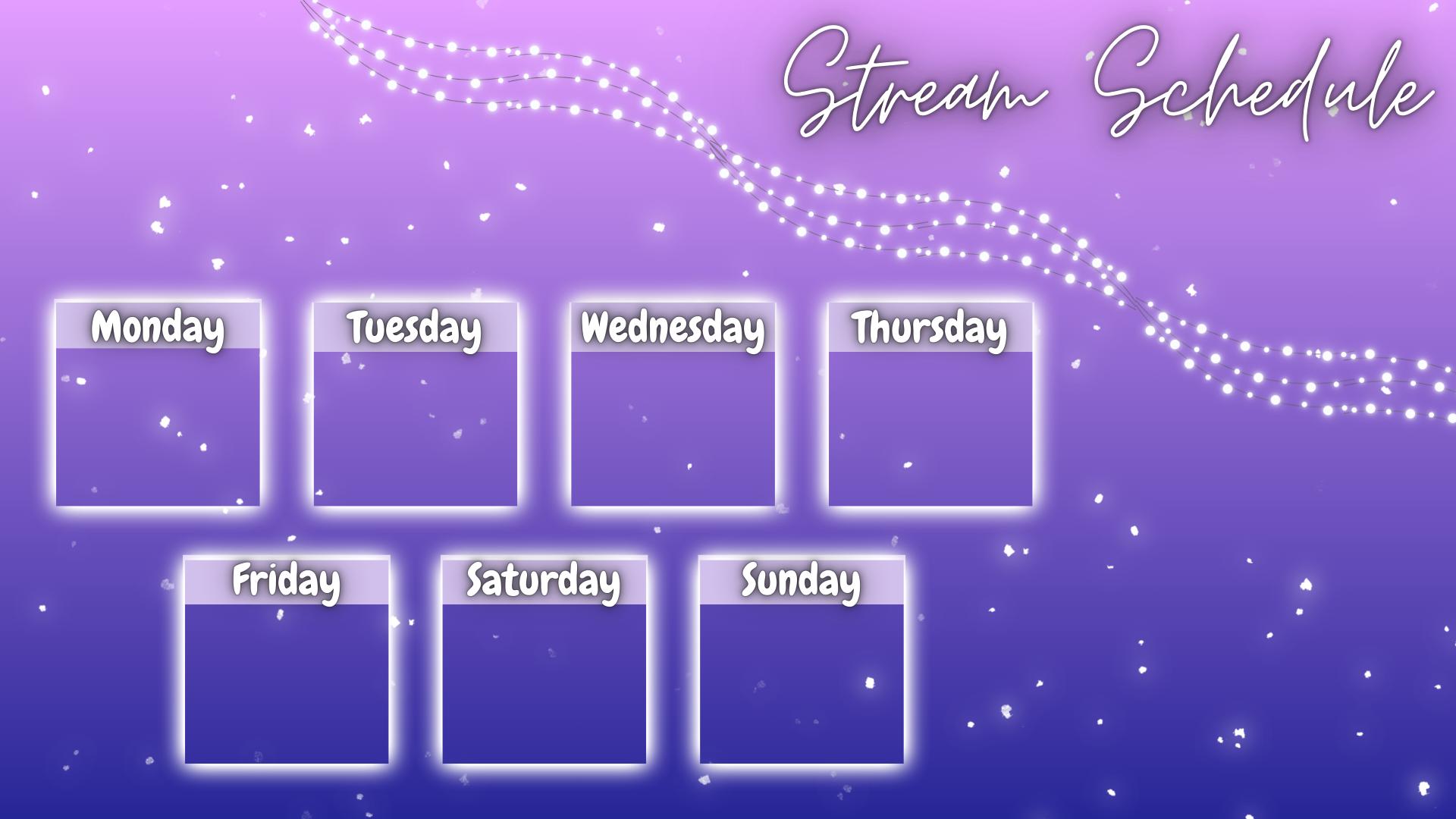 Glowing Star Sky Streamer Schedule Template for Canva - Etsy
