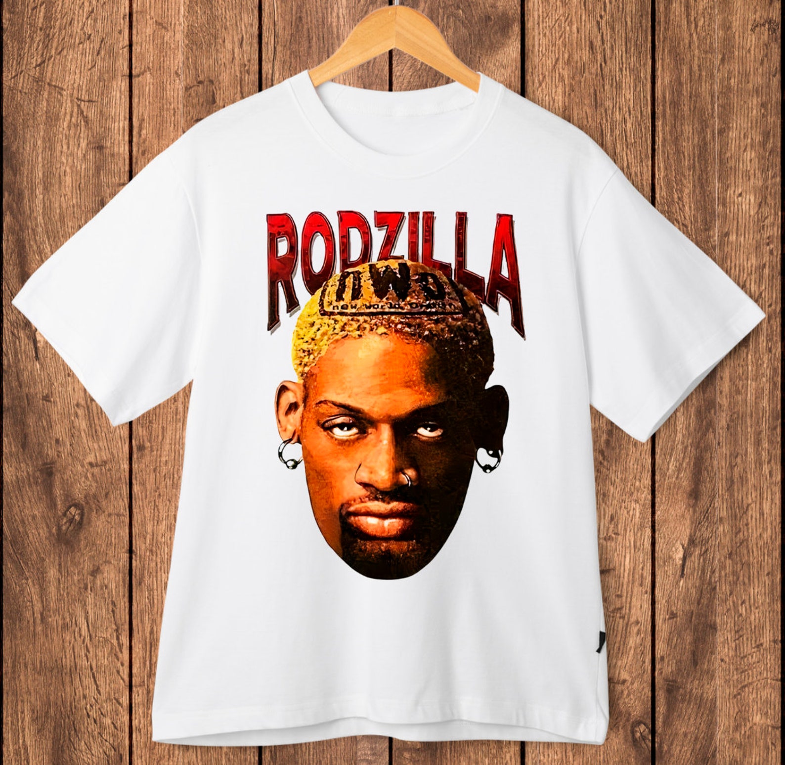 Rodzilla T-shirt - Dennis Rodman Tee - Dennis Rodman WWE - Vintage ...