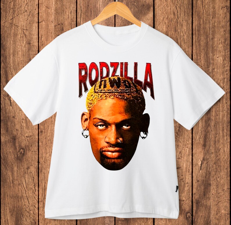 Rodzilla T-shirt Dennis Rodman Tee Dennis Rodman WWE Vintage Rap Tee ...