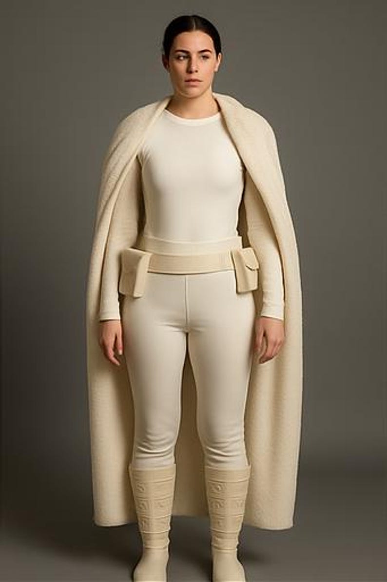 Padme Fantasy Jumpsuit.space War Outfit With Cape.star White Set ...