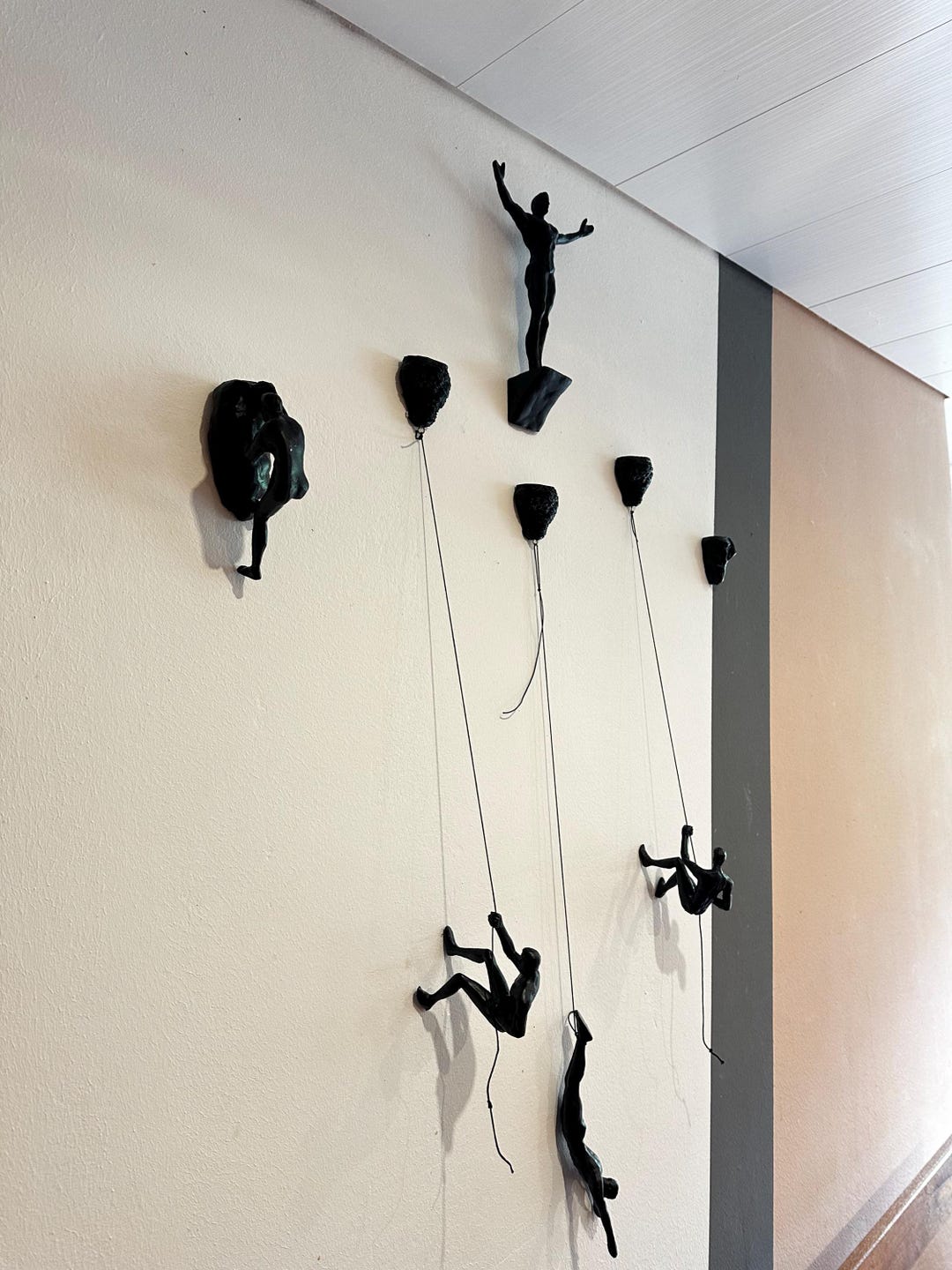 Figure Climber Wall Hanging Statue Rock,christmas Gift Man Wall ...