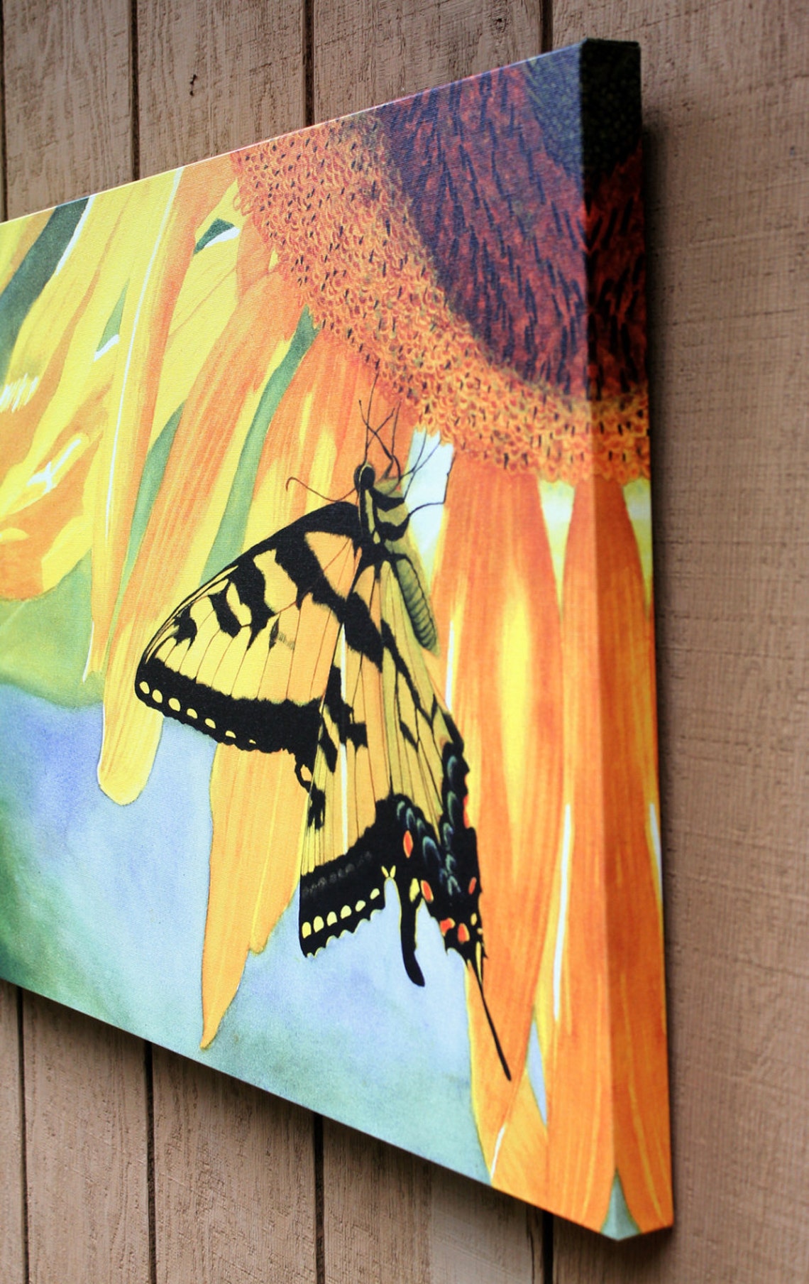 Yellow Butterfly Art Watercolor Painting Print on Canvas by | Etsy