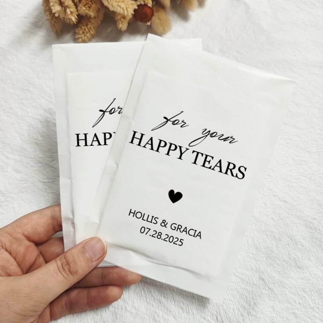 10 Personalized Wedding Tissue Packs, Custom Wedding Confetti Packs ...