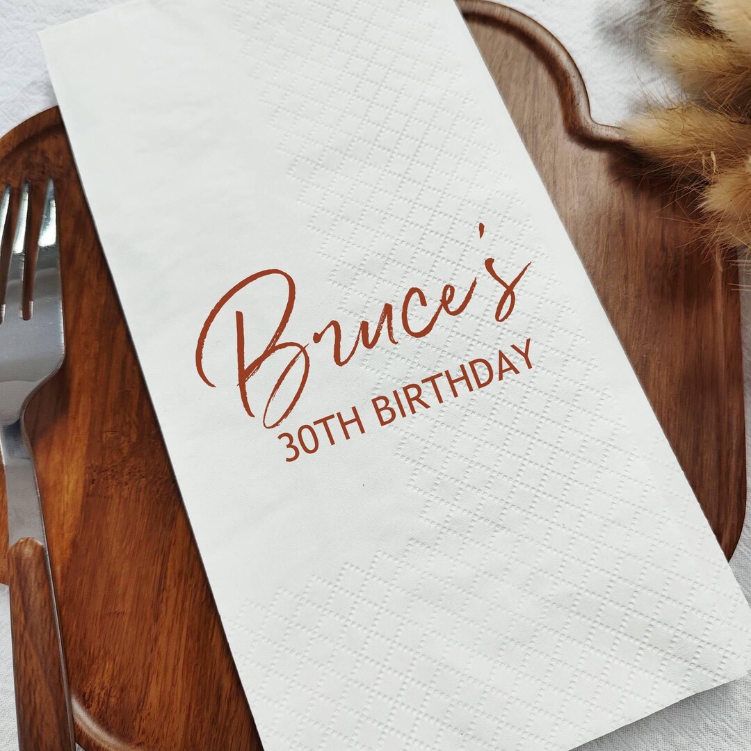 Custom Birthday Napkins, 30th Birthday Napkins, Personalized Birthday ...