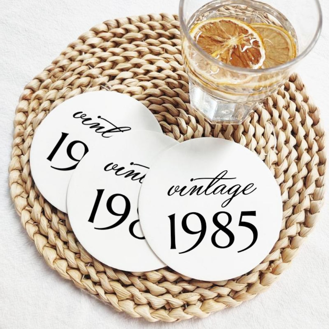 40th Birthday Custom Coasters, Vintage Coasters, Bar Coasters, Paper ...