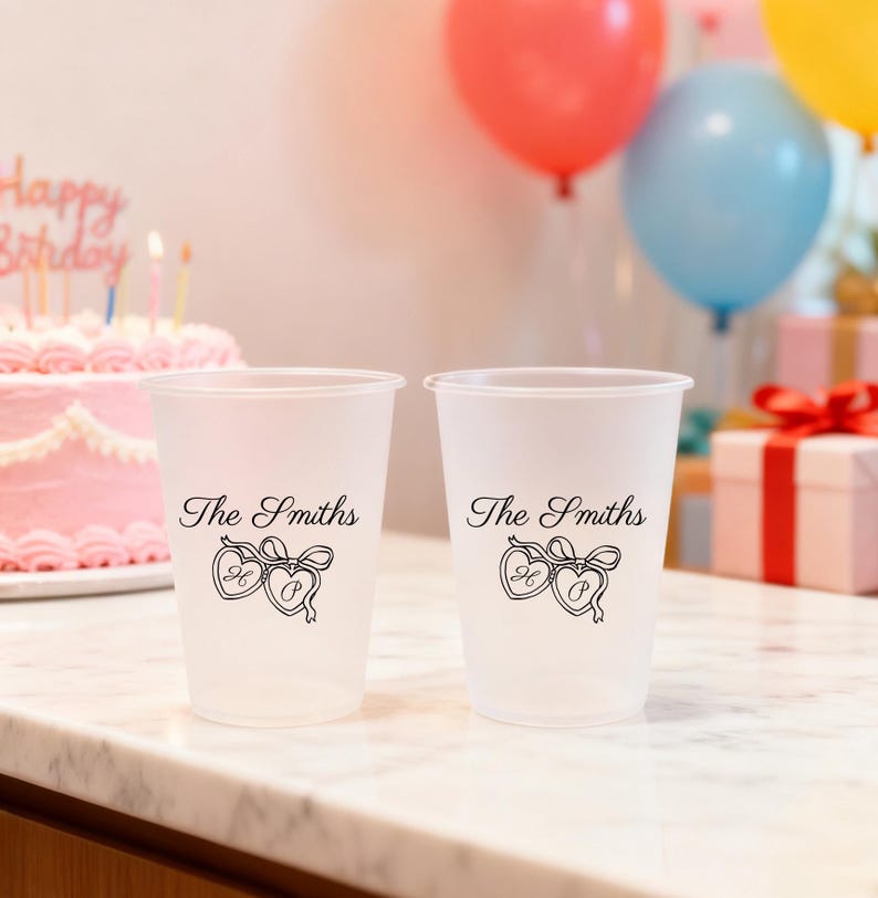 Personalized Wedding 12/16oz Plastic Cups, Custom Plastic Cups, Wedding ...