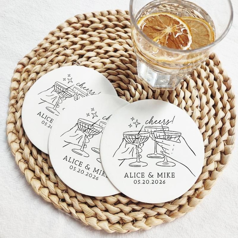 Personalized Wedding Coasters, Party Table Decoration - Etsy UK