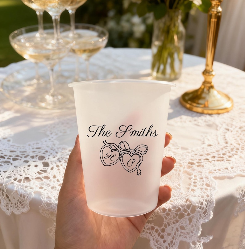 Personalized Wedding 12/16oz Plastic Cups, Custom Plastic Cups, Wedding ...