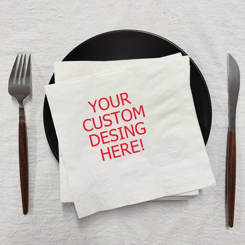 Personalized Logo Paper Napkins, Custom Artwork Design, Custom ...