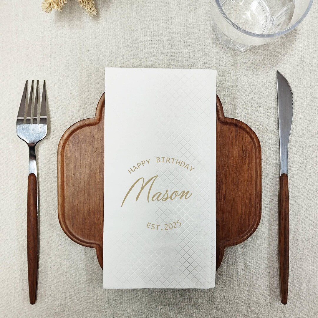 Personalized Birthday Napkins, Custom Birthday Paper Napkins, Party ...