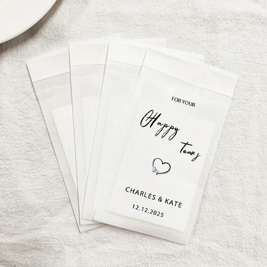 Wedding Tissues Packs for Guests, Happy Tears Tissue Packs, Happy Tears ...