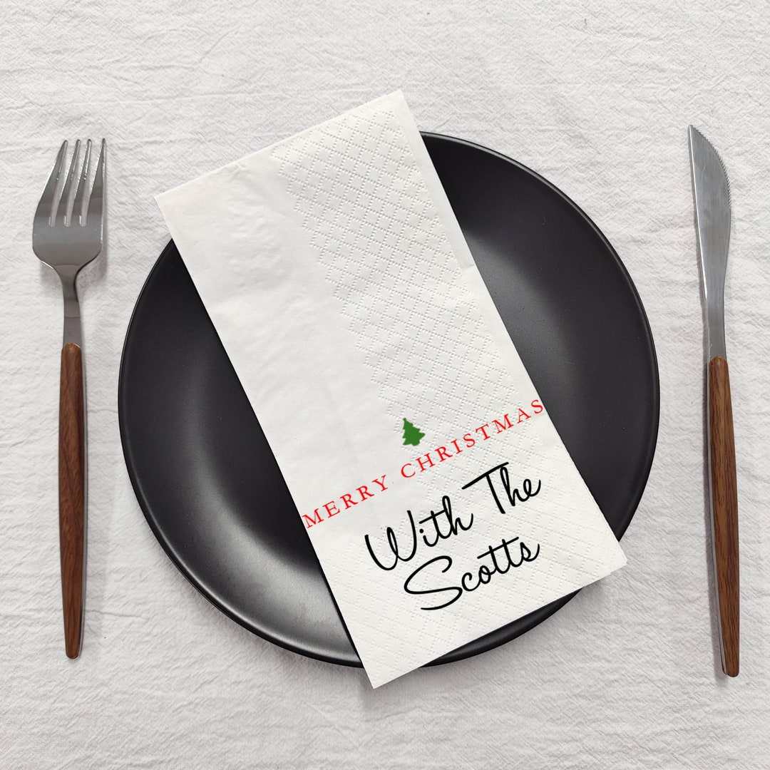 Personalised Christmas Table Napkin, Family Christmas Napkins, Custom ...