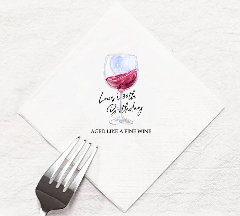Age Like a Fine Wine Napkins, Custom Photo Napkins, Cocktail Bar ...