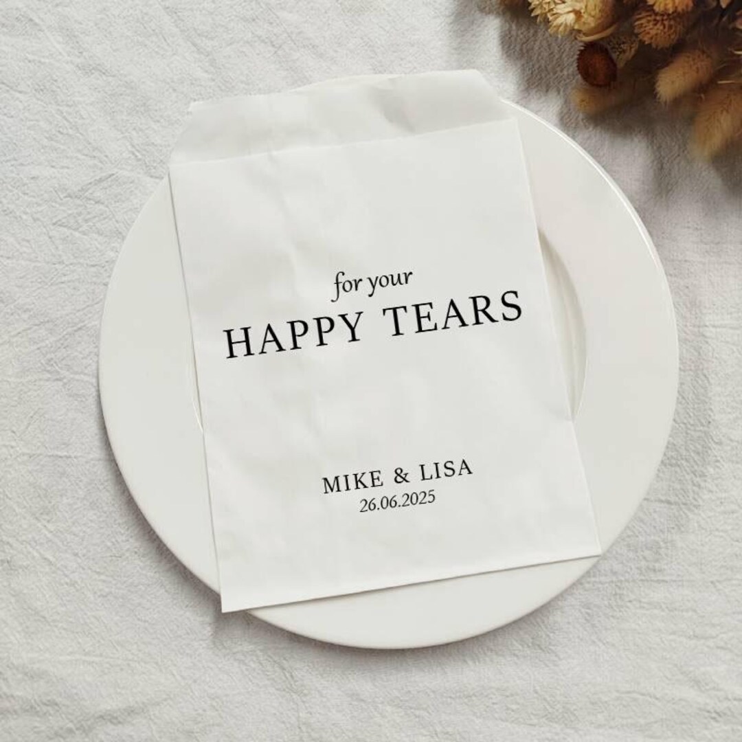 Happy Tears Wedding Tissues Packets, Personalised Wedding Tissue Packs ...