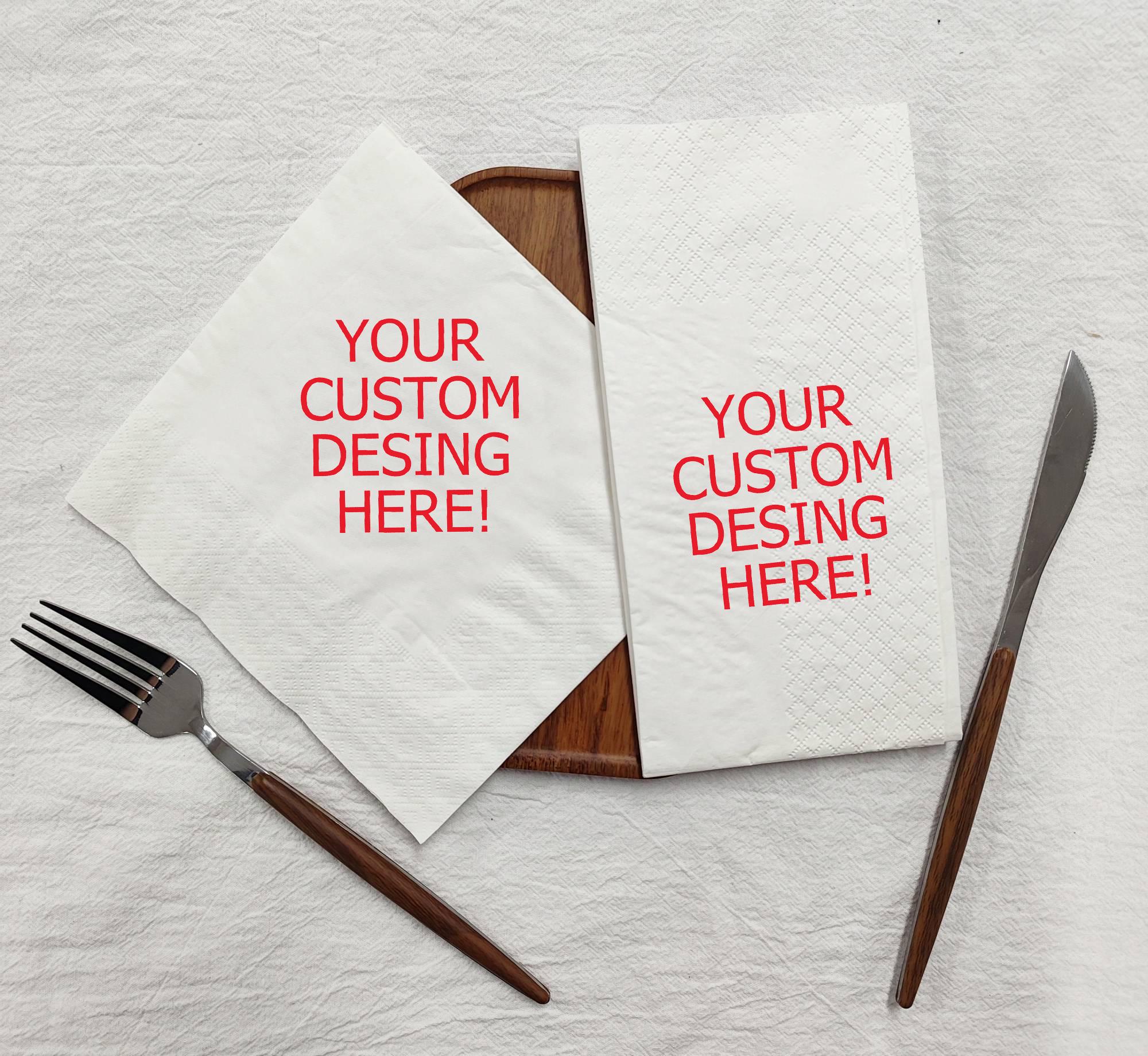 Personalized Logo Paper Napkins, Custom Artwork Design, Custom ...