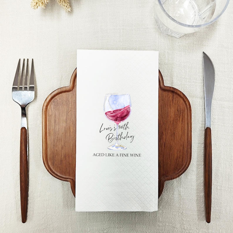 Age Like a Fine Wine Napkins, Custom Photo Napkins, Cocktail Bar ...