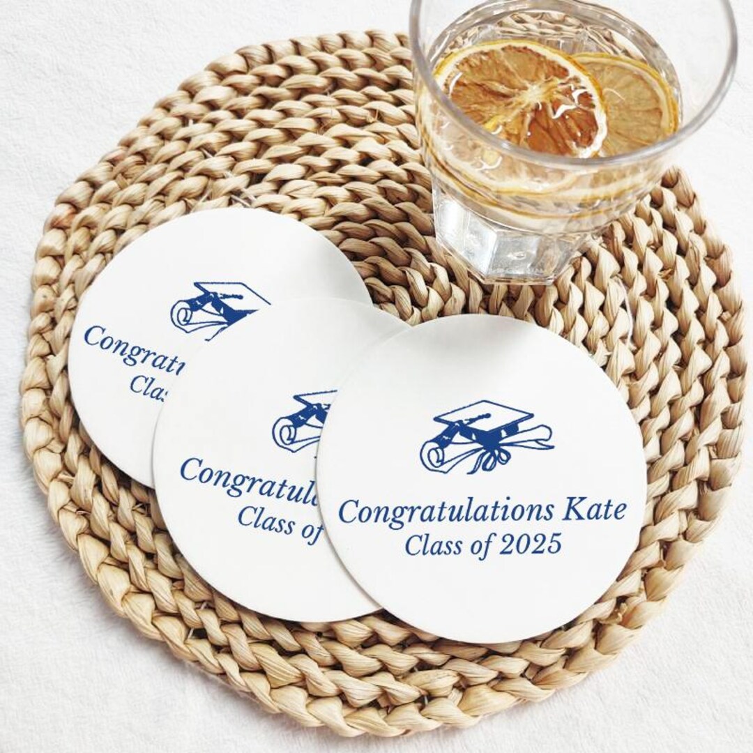 Custom Graduation Coasters, Personalized Grad Coasters, Paper Coasters ...