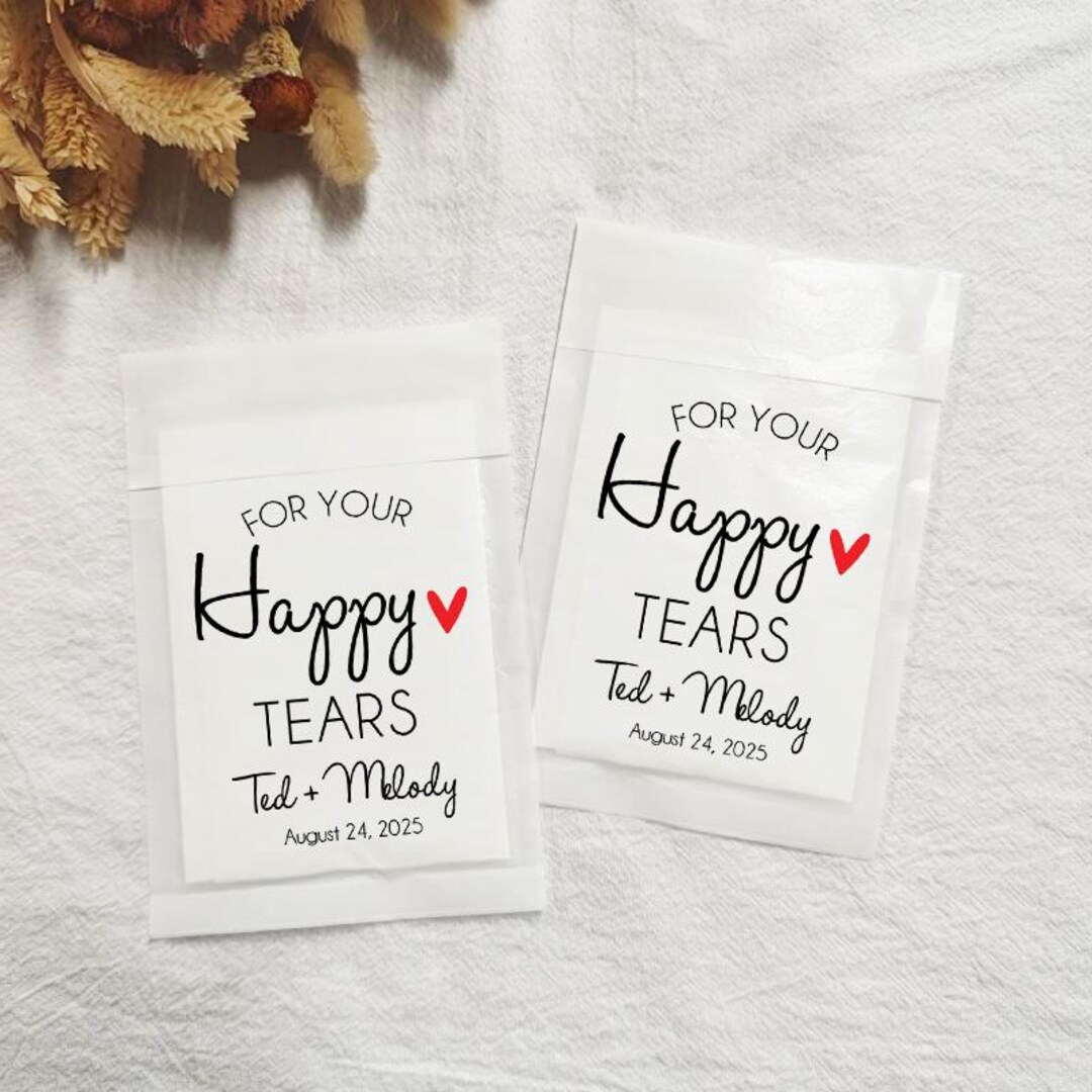 Bulk Wedding Tissue Favors, Happy Tears Wedding Tissues for Guests ...