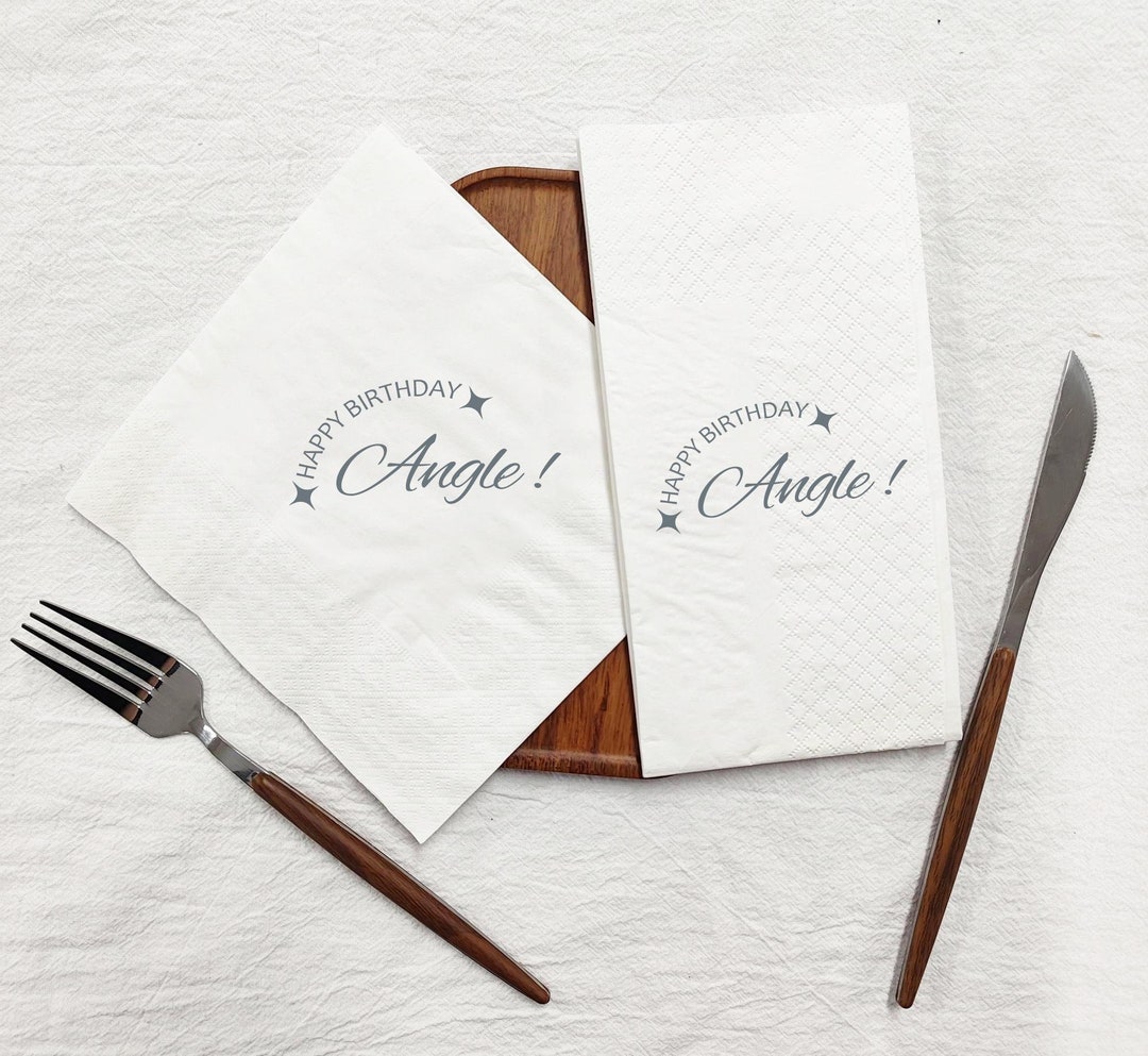 Happy Birthday Paper Napkins, Custom Cocktail Napkins, Birthday Party ...