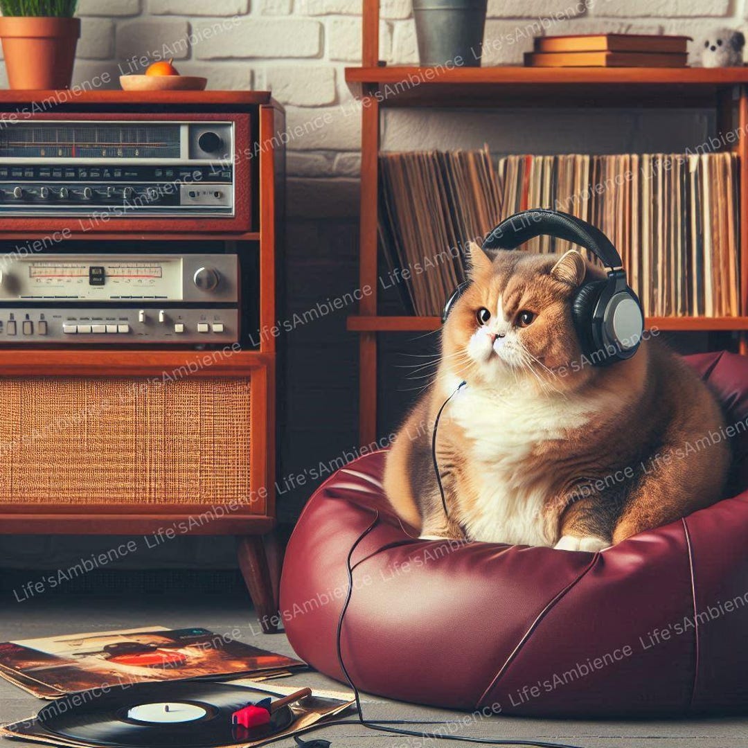 Printable Retro Cat Wall Art - Etsy