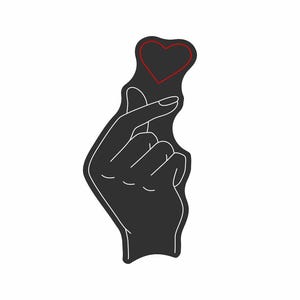 Finger Heart Neon Sign SVG File - Digital Download for CNC, Laser ...