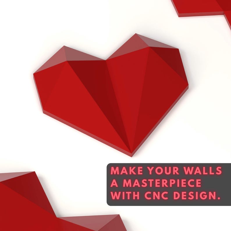 3d Heart CNC File | ACP ACM Wall Panel Design | 2d & 3d Files | Dxf Svg ...