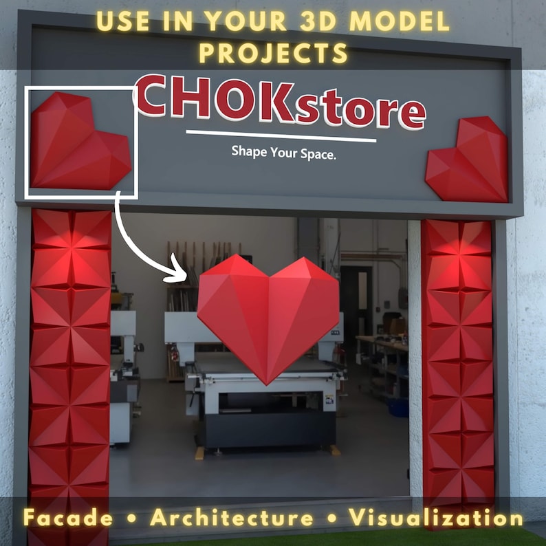 3d Heart CNC File | ACP ACM Wall Panel Design | 2d & 3d Files | Dxf Svg ...