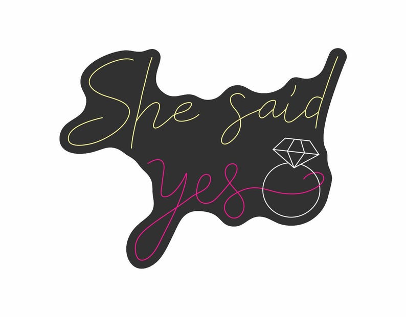 She Said Yes Neon Sign Digital File for CNC Router, Single & Double ...