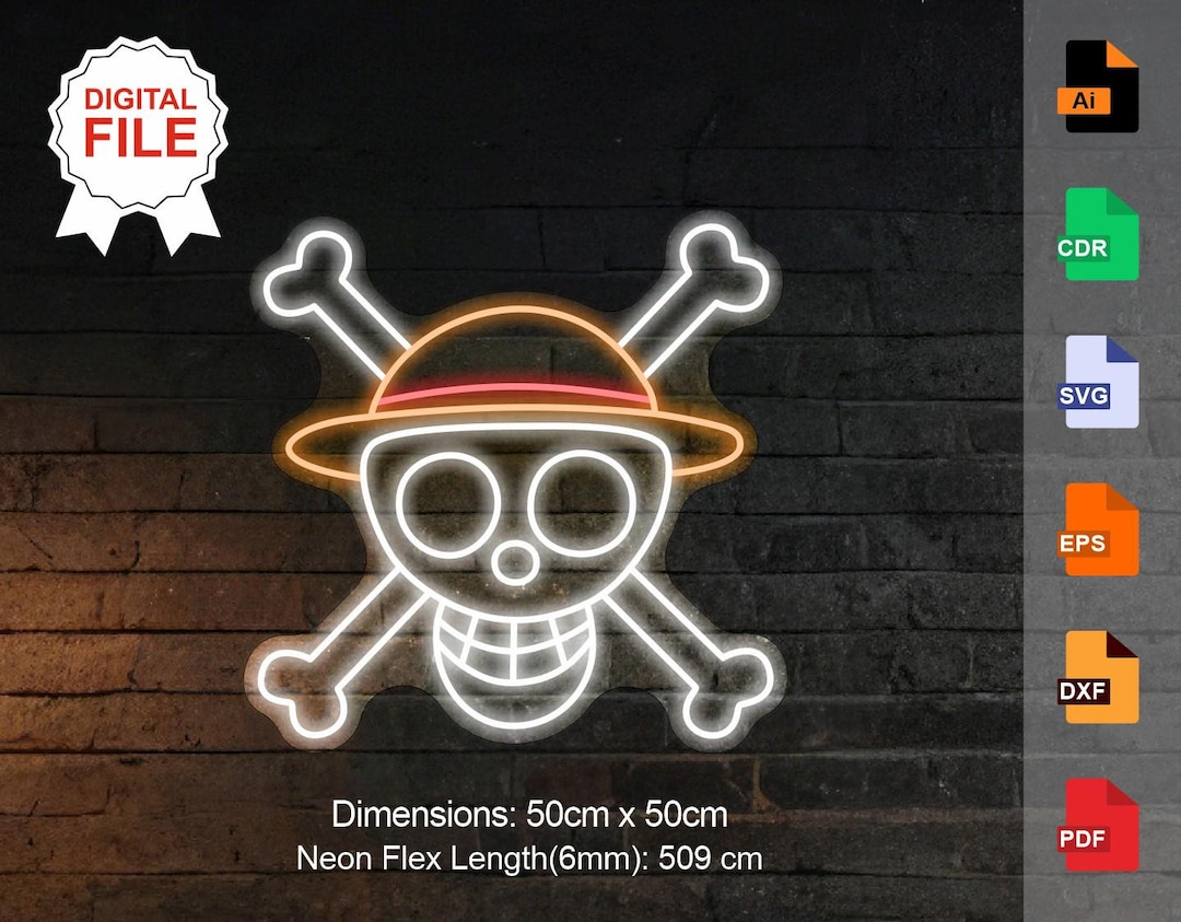 One Piece Neon Sign Digital File for CNC Router Single & Double Line ...