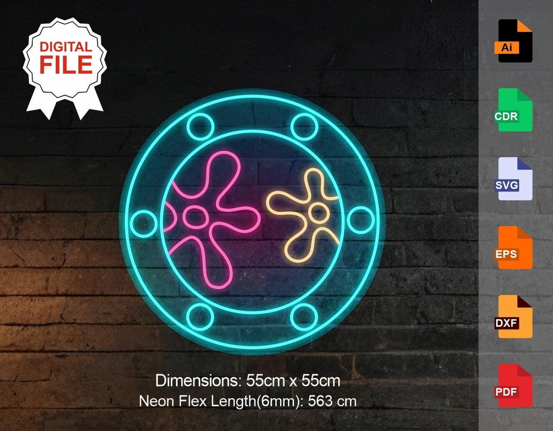 Underwater Window Neon Sign Digital File for CNC Router | Single ...