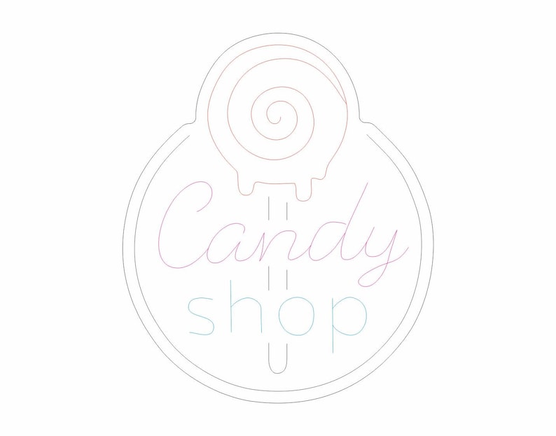 Candy Shop Neon Sign - Digital File for 6mm Neon Flex (DXF, SVG, AI) - Etsy