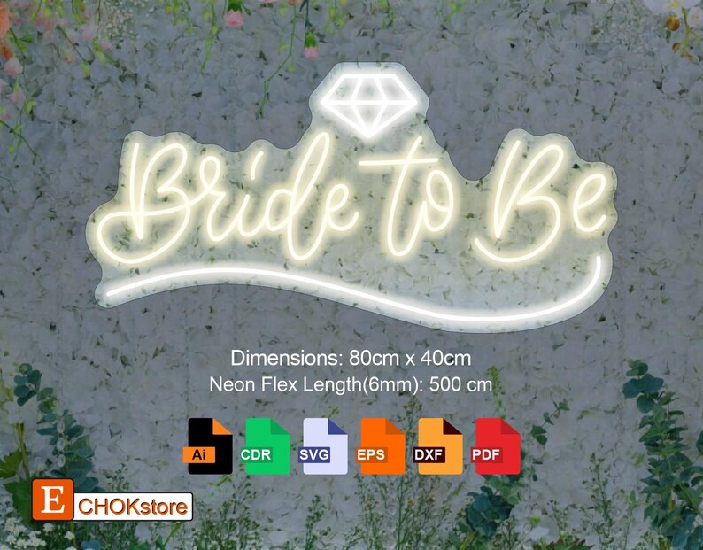 Neon Flex Sign "bride to Be" Sign SVG File, Vector, Design, SVG, Cdr ...