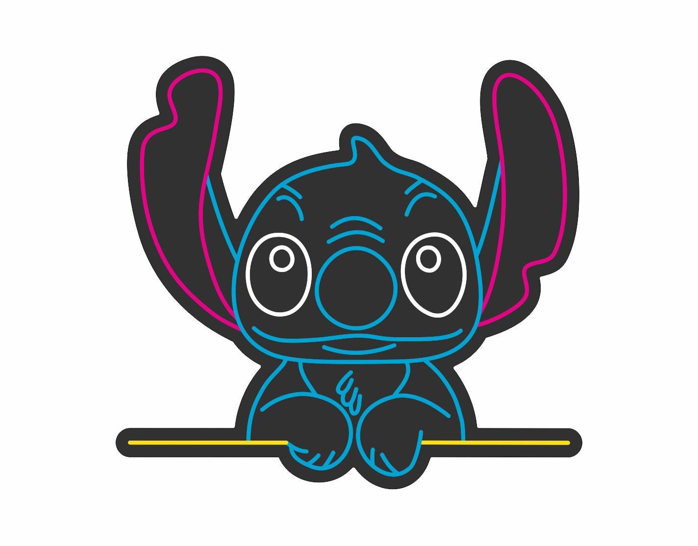 Stitch Neon Sign Digital File for CNC Router Single & Double Line ...