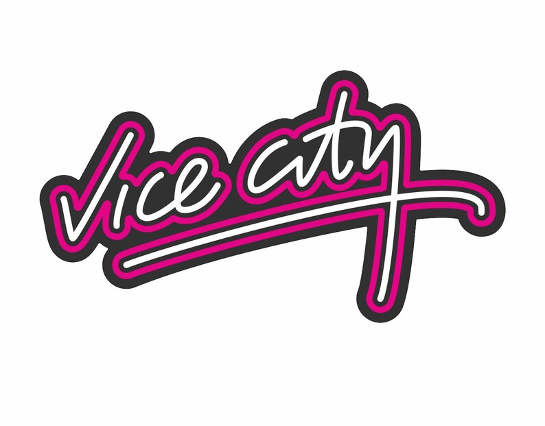 Vice City Neon Sign Digital File for CNC Router Single & Double Line ...