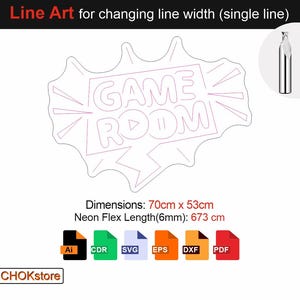 Neon Flex Sign "game Room" Sign SVG File, Vector, Design, SVG, Cdr, Dxf ...
