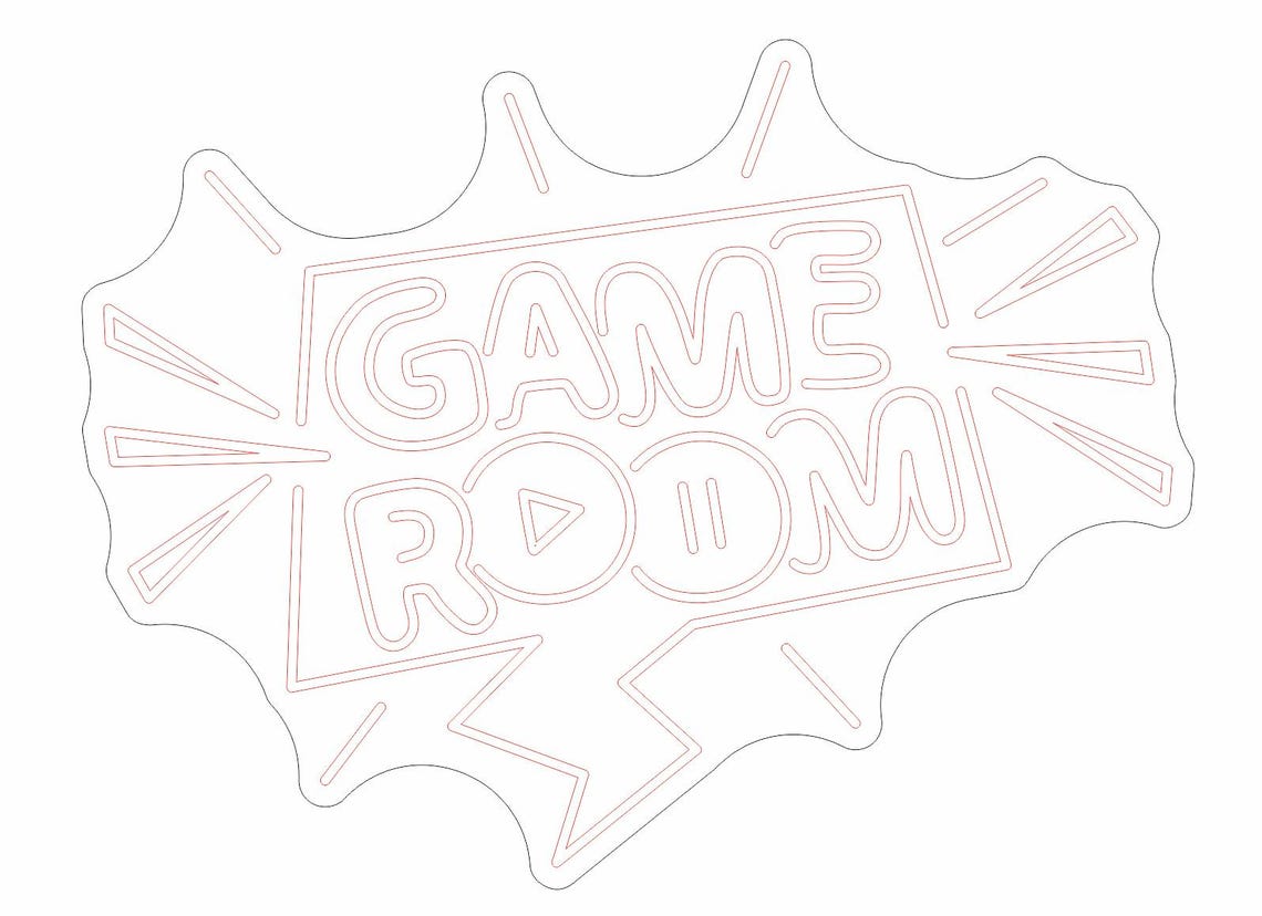 Neon Flex Sign "game Room" Sign SVG File, Vector, Design, SVG, Cdr, Dxf ...
