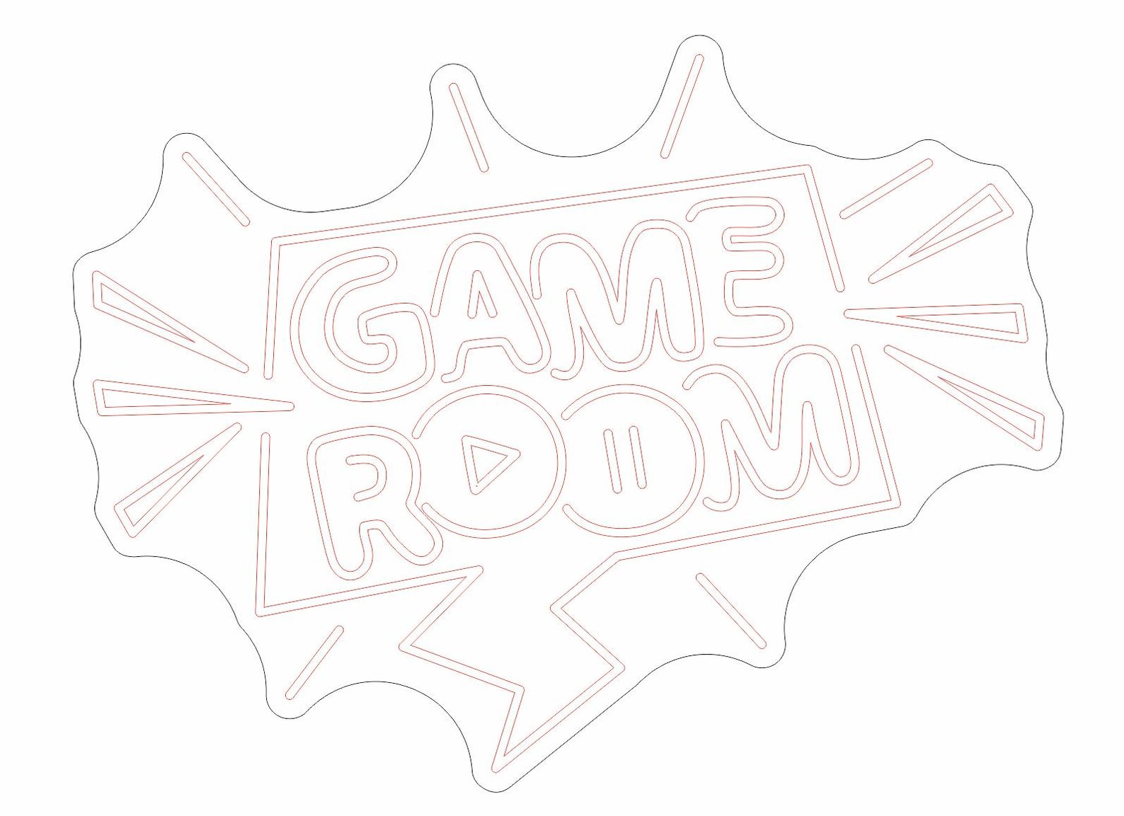Neon Flex Sign "game Room" Sign SVG File, Vector, Design, SVG, Cdr, Dxf ...