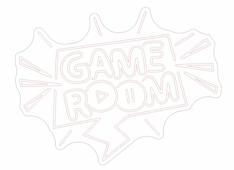 Neon Flex Sign "game Room" Sign SVG File, Vector, Design, SVG, Cdr, Dxf ...