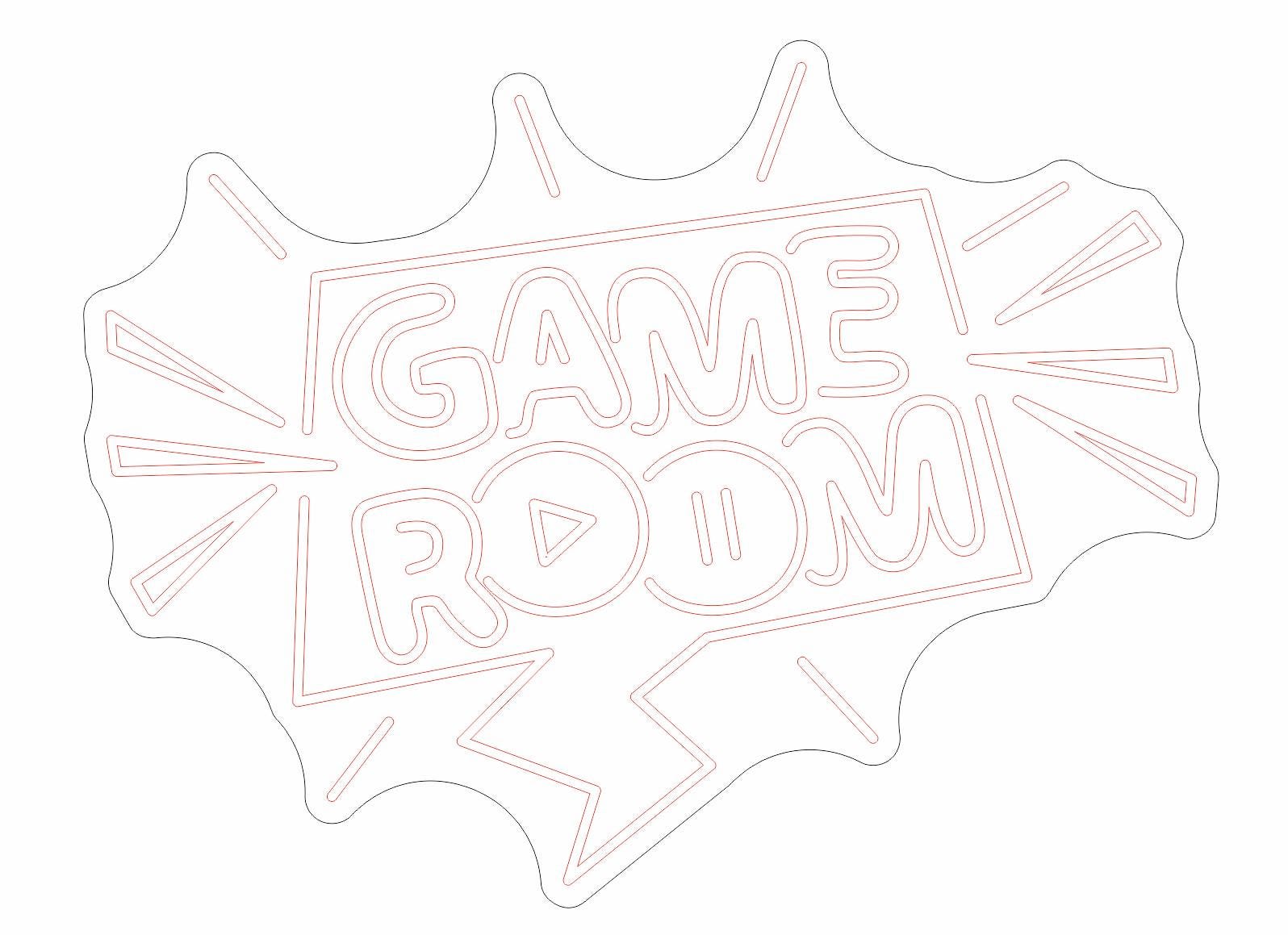 Neon Flex Sign "game Room" Sign SVG File, Vector, Design, SVG, Cdr, Dxf ...