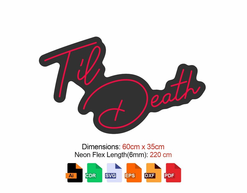 The Death Neon Sign Digital File for CNC Router | Single & Double Line ...