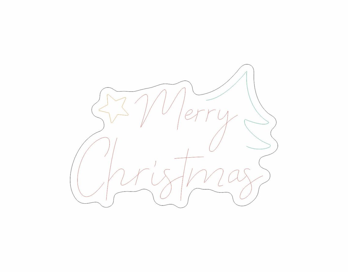 Merry Christmas Neon Sign Digital File for CNC Router | Single & Double ...