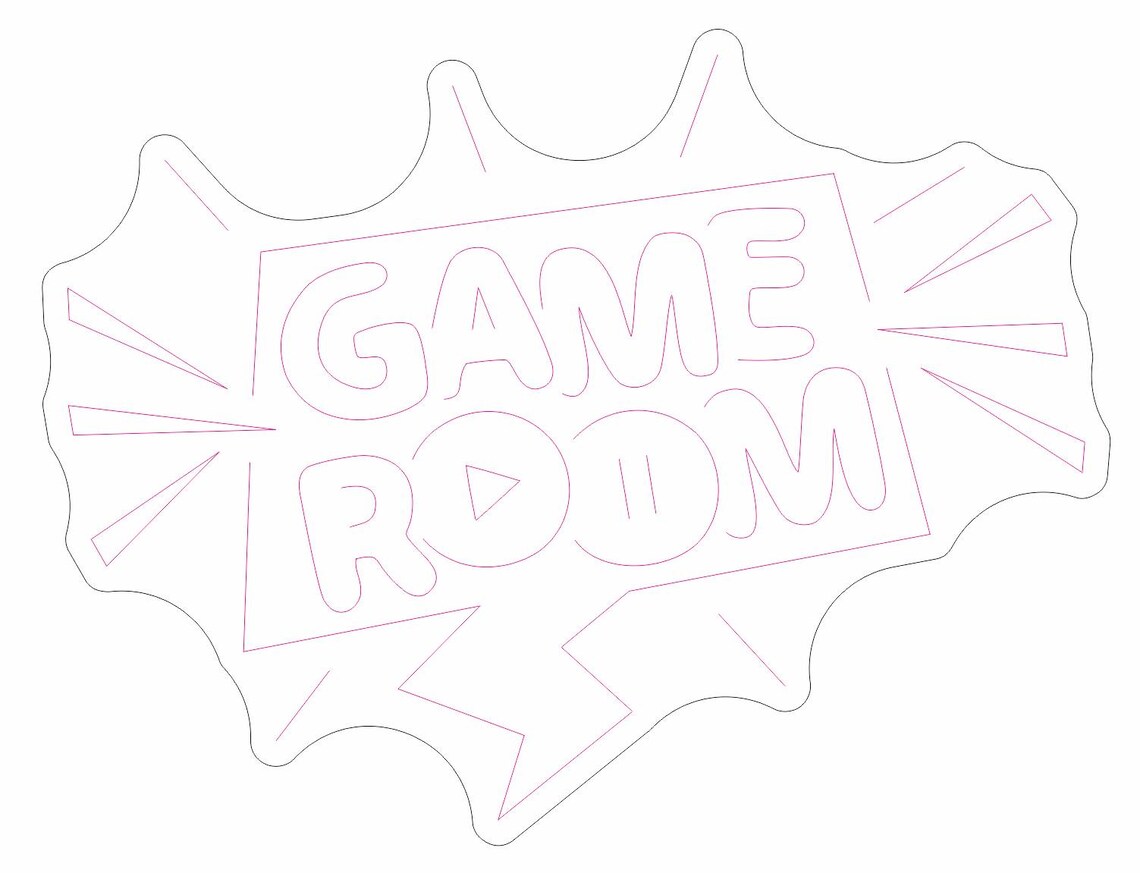 Neon Flex Sign "game Room" Sign SVG File, Vector, Design, SVG, Cdr, Dxf ...