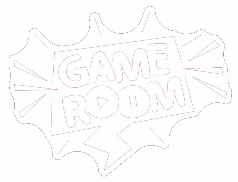 Neon Flex Sign "game Room" Sign SVG File, Vector, Design, SVG, Cdr, Dxf ...