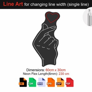 Finger Heart Neon Sign SVG File - Digital Download for CNC, Laser ...
