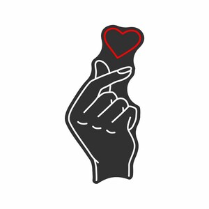 Finger Heart Neon Sign SVG File - Digital Download for CNC, Laser ...