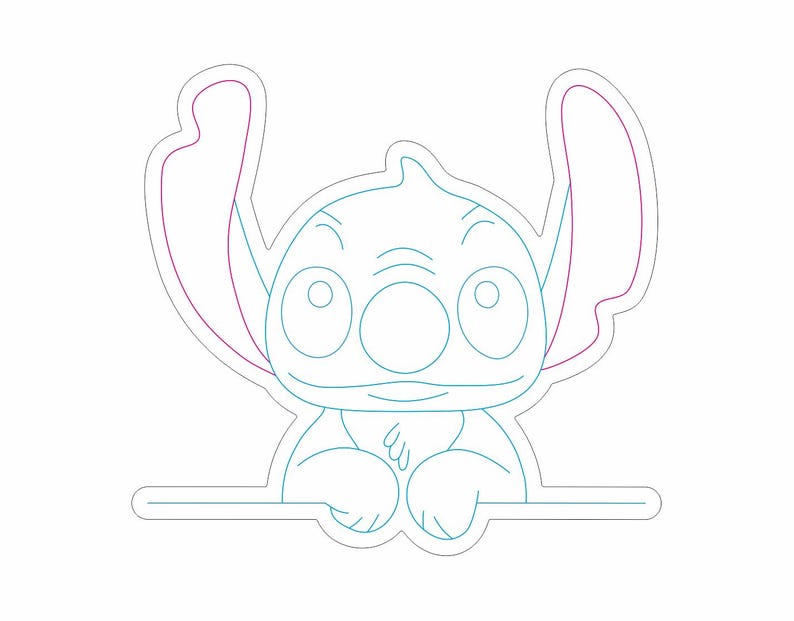 Stitch Neon Sign Digital File for CNC Router Single & Double Line ...