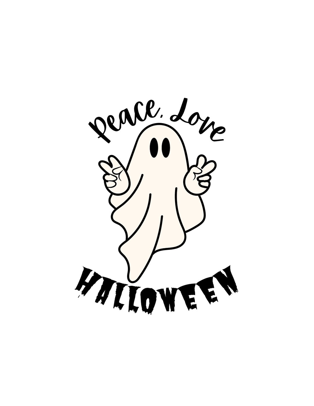 Peace, Love, Halloween. Digital File - Etsy