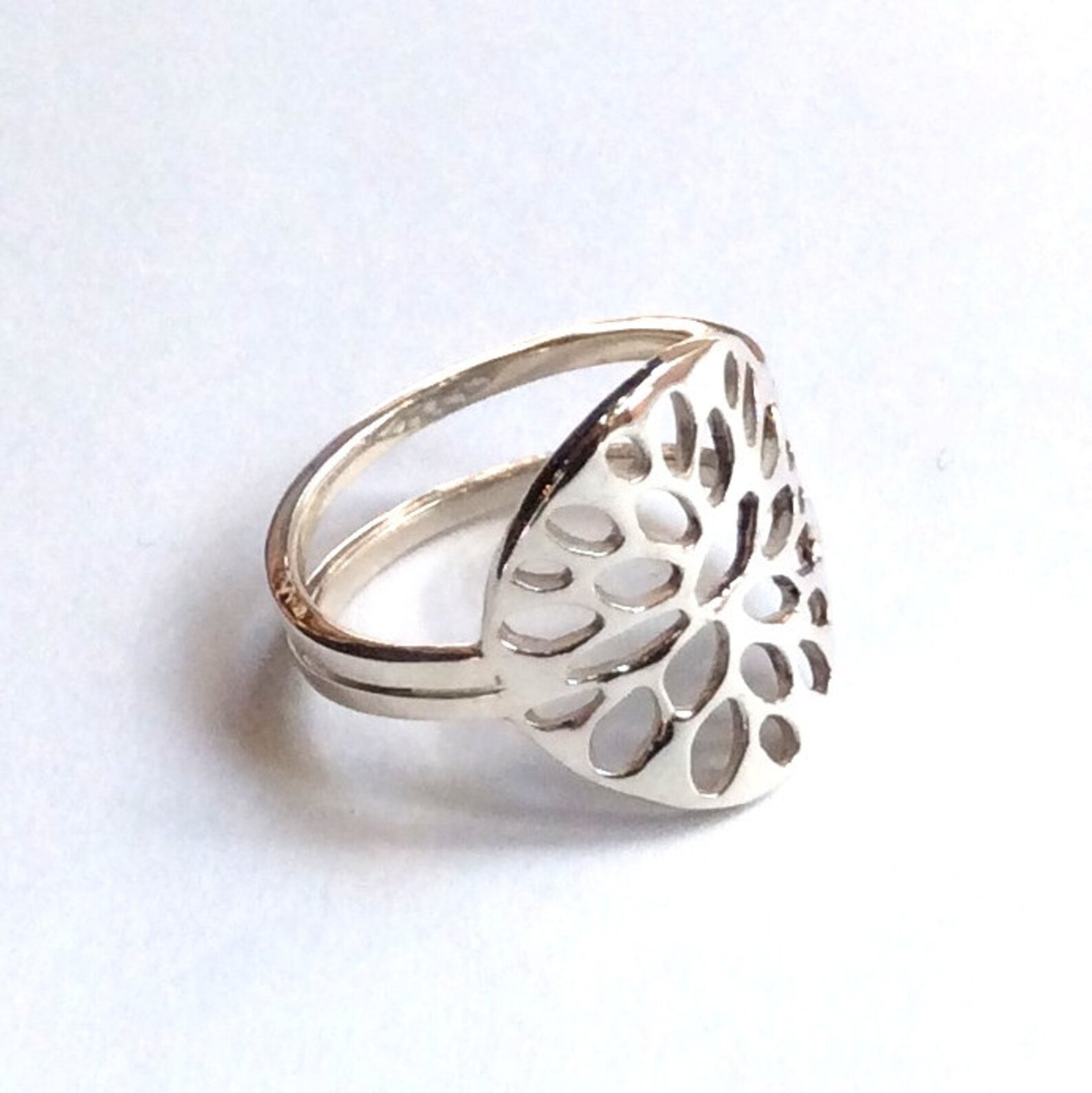 Sterling Silver Ring Unique Ring Shiny Silver Ring - Etsy