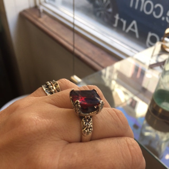 Amethyst Ring, Statement Ring, Large Stone Ring, Cushion Cut Stone Ring ...